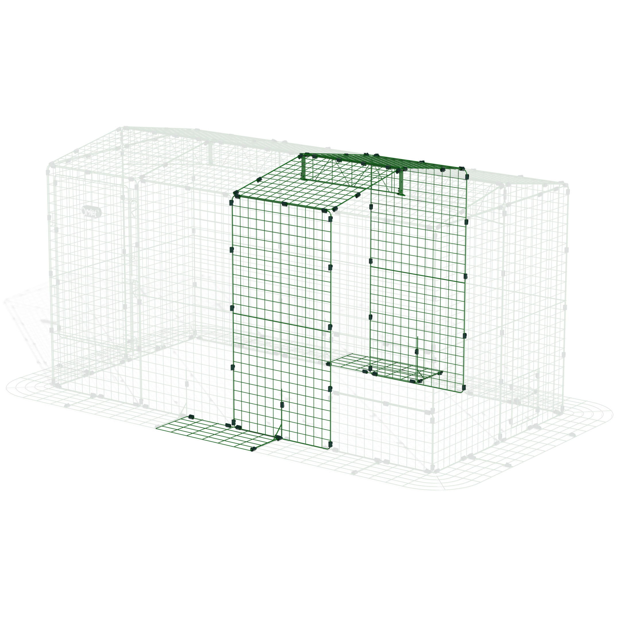 Uitbreiding van de Zippi konijnenren met overdekking en flensrand ...