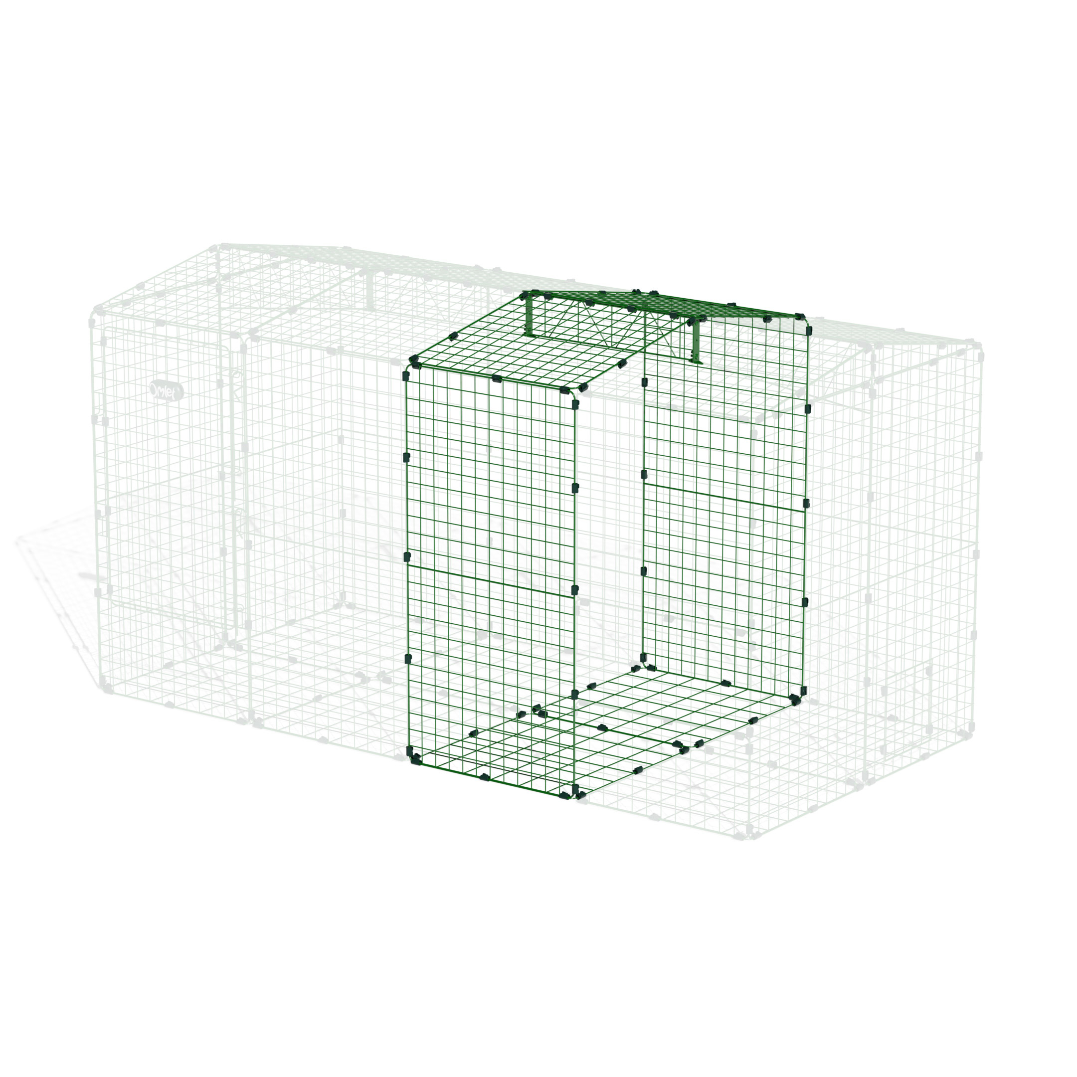 Uitbreiding voor de Zippi konijnenren met overdekking en vloerraster ...